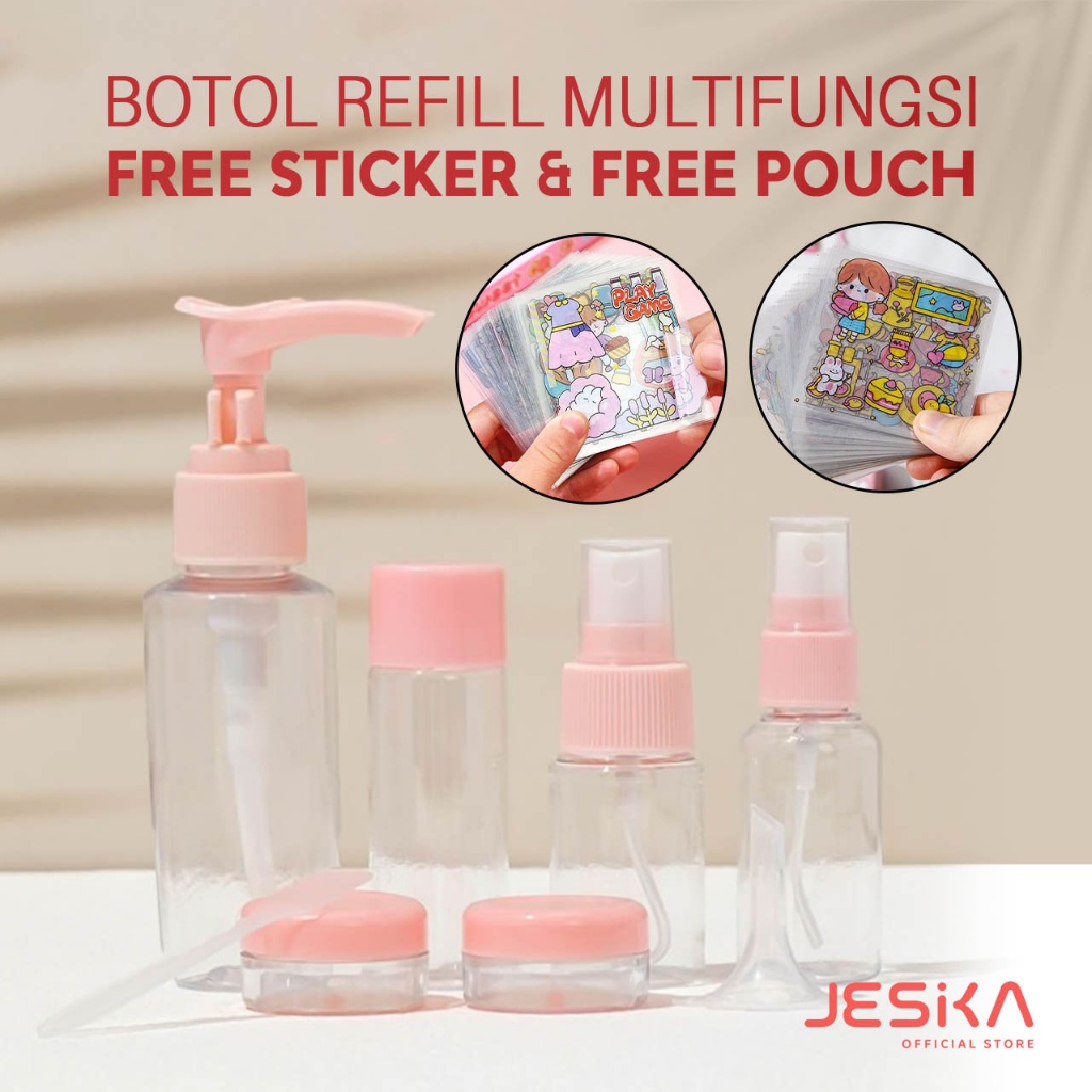 Jual Botol refill travel set mini free pouch dan sticker sabun parfum ...