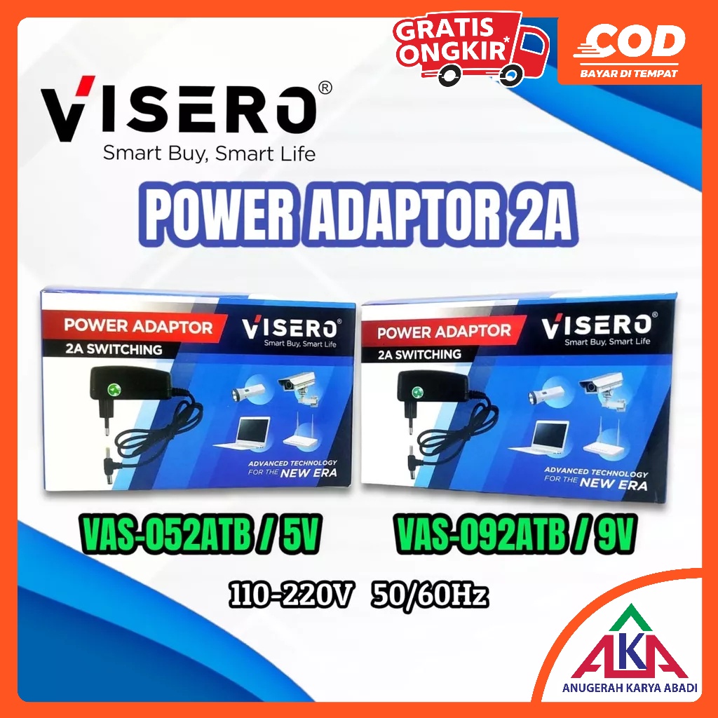 Jual Adaptor VISERO 5V 9V 2A Switching Jack T | Shopee Indonesia