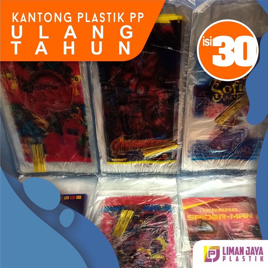 Jual Kantong Plastik PP Ulang Tahun (isi 30 lbr) | Party Bag | Plastik ...
