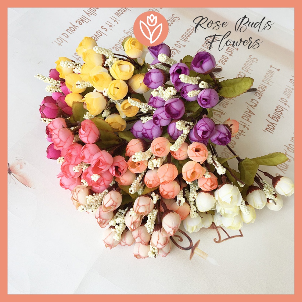 Jual TULIP PAPERIE ARTIFICIAL FLOWER SMALL ROSE BUDS FLOWER BUNDLE 5 ...