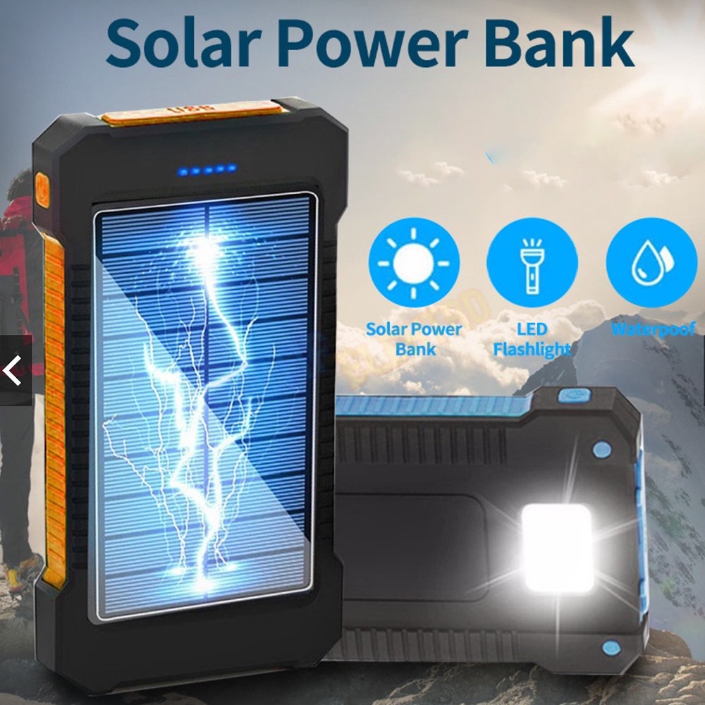 Jual Panel Surya PowerBank Solar Power Bank LED Light USB 1900mAh ...