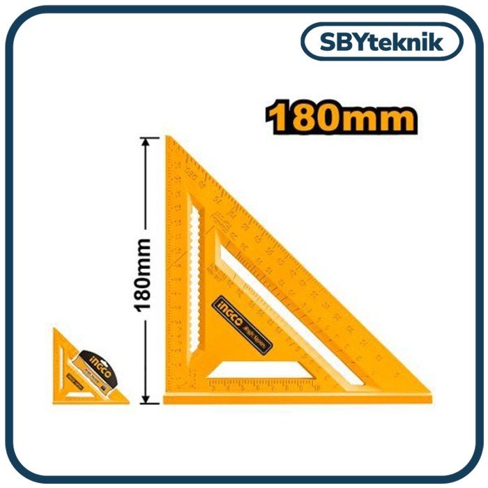Jual Penggaris Siku Segitiga 18 cm Speed Square INGCO HAS20202 Sudut ...