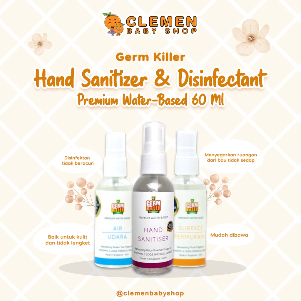 Jual Germ Killer Hand Sanitizier & Disinfectant - 60ml | Shopee Indonesia