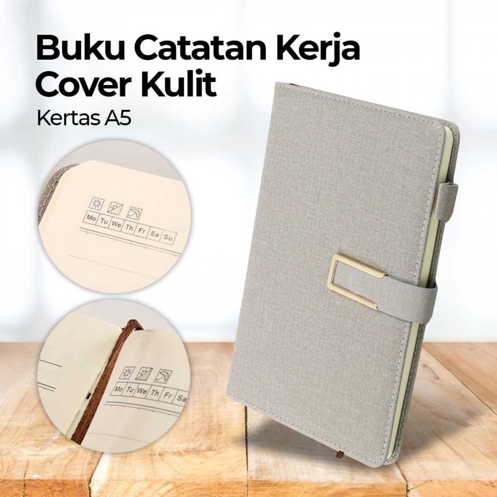 Jual Buku Catatan Kerja Notebook Diary Book Cover Kulit Kertas A5 ...