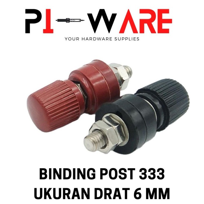 Jual Binding Post / Terminal Power 333 Drat Baut 6mm Merah Hitam Set ...