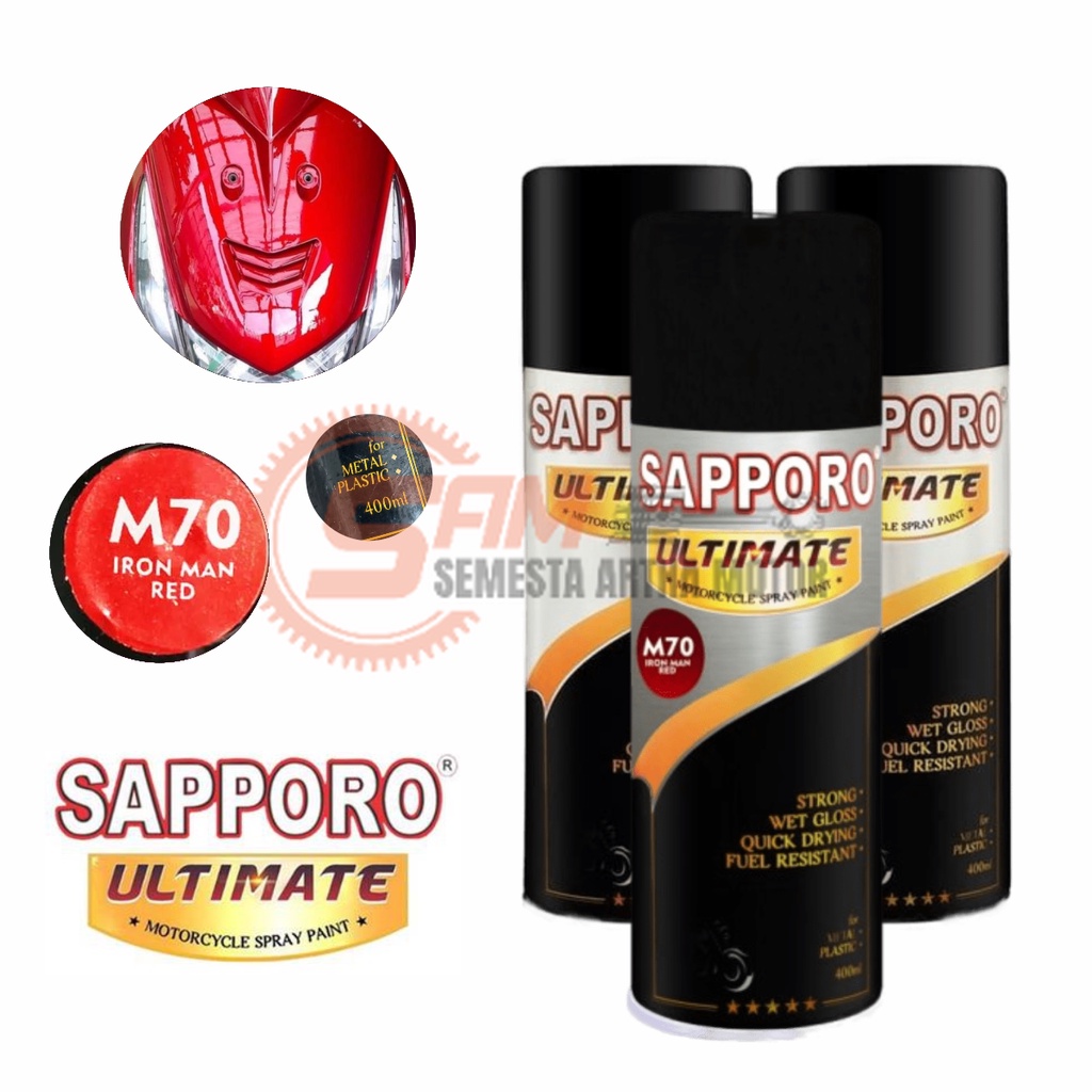 Jual Pilox Sapporo Ultimate Iron Man Red M70 Cat Semprot Pilok Metal ...