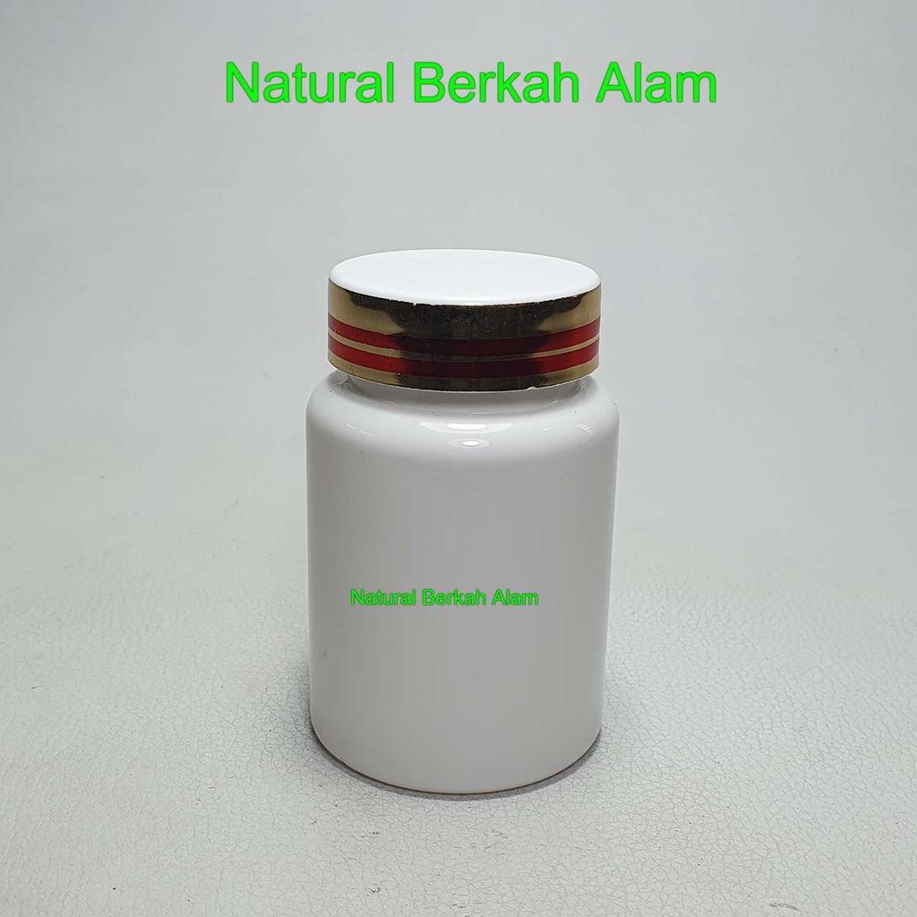 Jual Botol 80 ml Bulat putih Chrome List Line / Botol Obat 30 / Botol ...