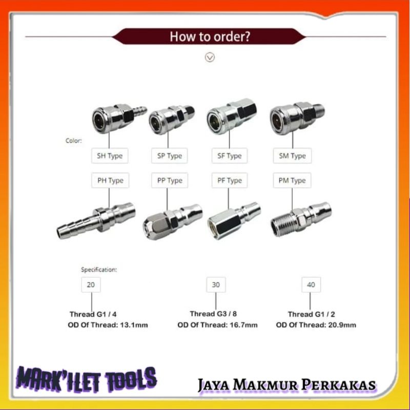 Jual Quick Coupler 1/4 sambungan selang angin SPRAY GUN | Shopee Indonesia
