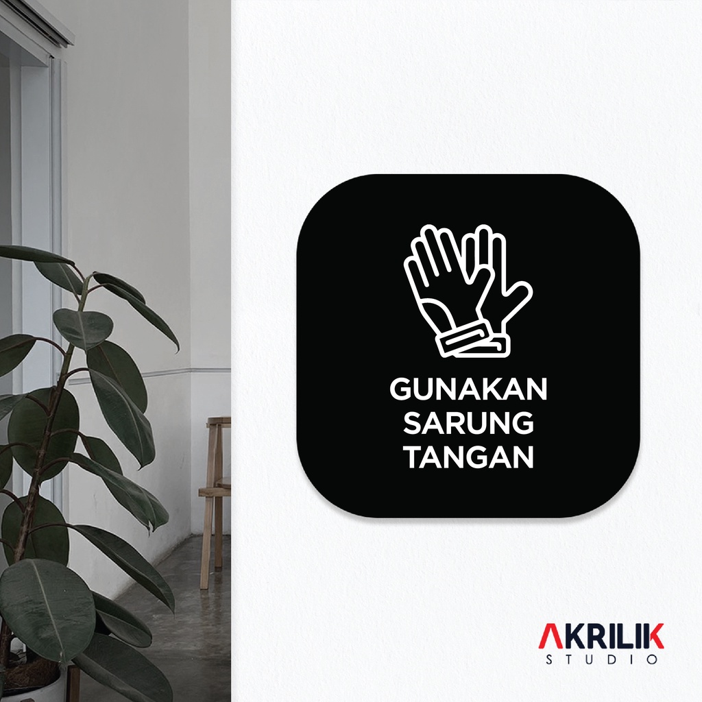 Jual Sign Board Akrilik Gunakan Sarung Tangan Papan Acrylic Signage ...