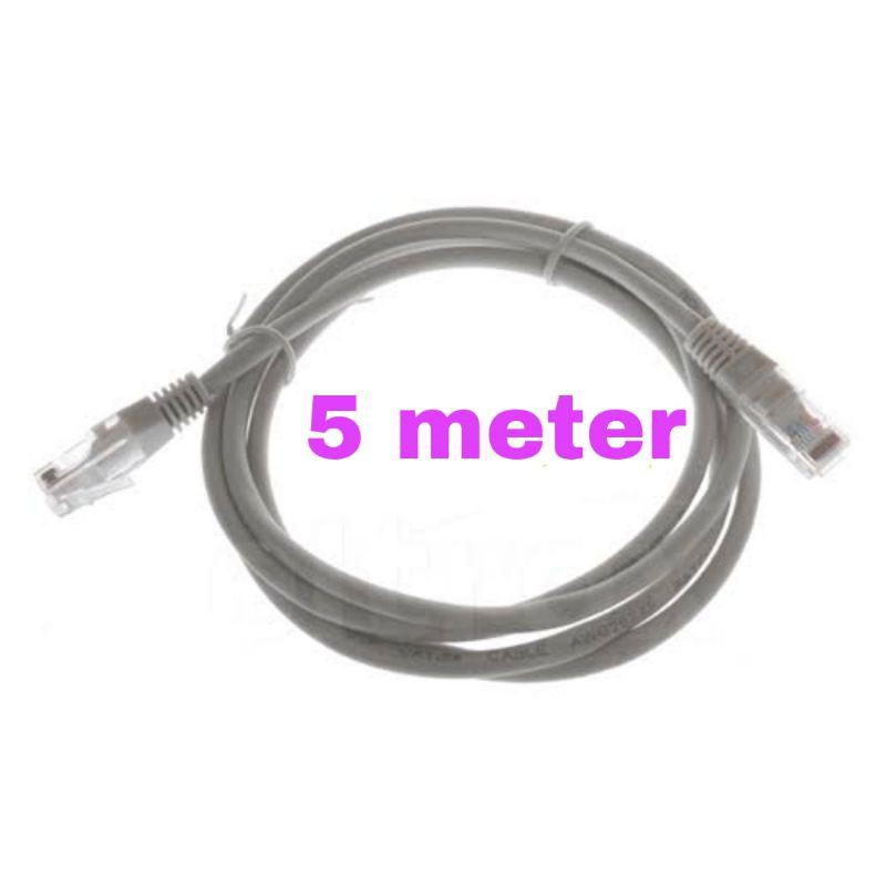 Jual kabel LAN RJ45 5 meter kabel putih internet router komputer ...