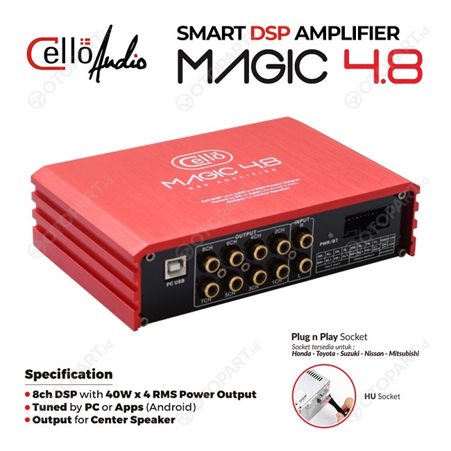 Jual Smart DSP Amplifier 8CH Processor CELLO MAGIC 4.8 (Power 40Wx4 ...