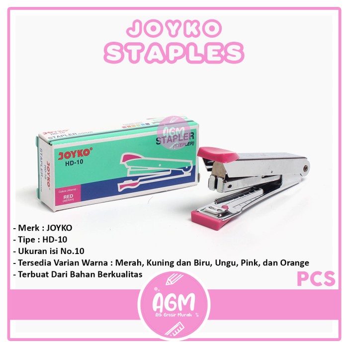 Jual JOYKO - Stapler HD-10 ~ HD-10CL Staples Hekter - Pcs | Shopee Indonesia