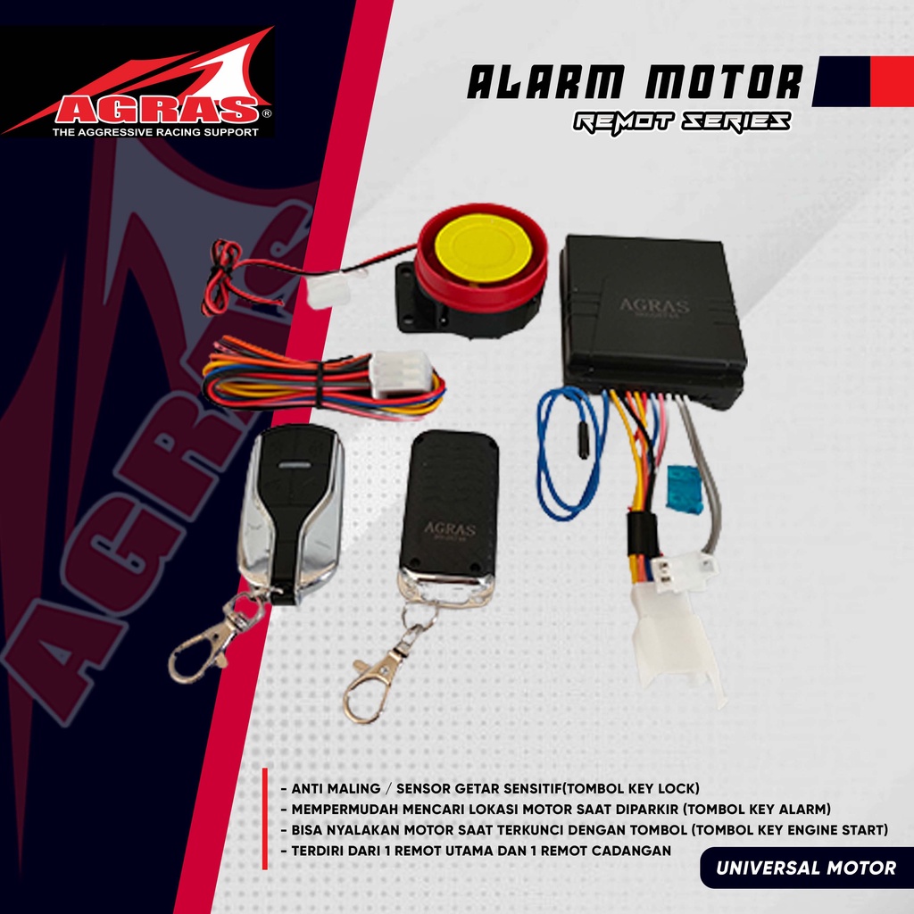 Jual Alarm Motor Remote System Fitur Lengkap 2 Remot Universal Motor ...