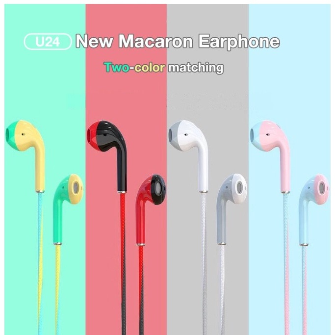 Jual Headset MACARON U24 + Mic Stereo Extra Bass Jack Audio | Shopee ...