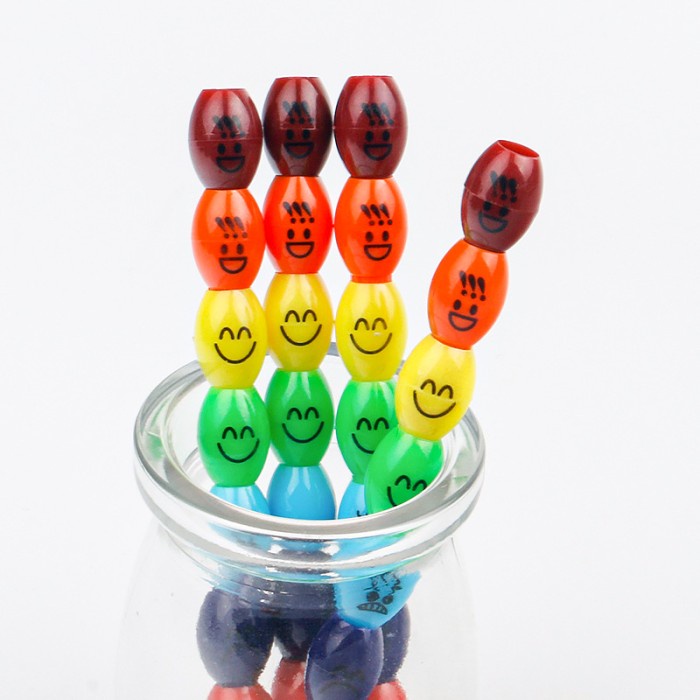 Jual Pensil Tulis Susun 7-Tingkat Unik / Kreatif Motif Wajah Emoji ...
