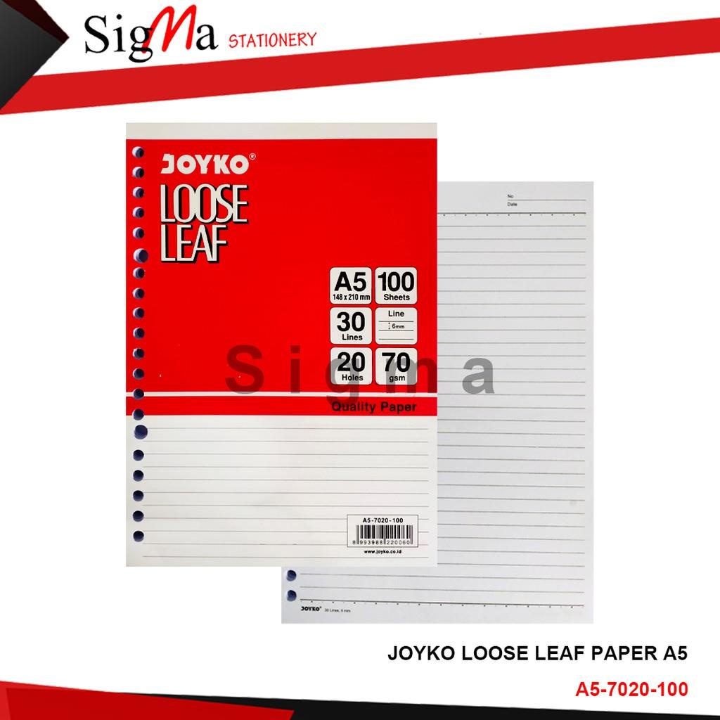 Jual Loose Leaf A5 / Isi Binder JOYKO 100 lembar Bagus Dan Halus Tidak Mudah Robek (Pack ...