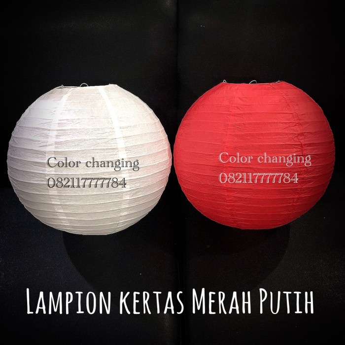 Jual READY lampion kertas 35 cm merah putih hiasan kemerdekaan 17 ...