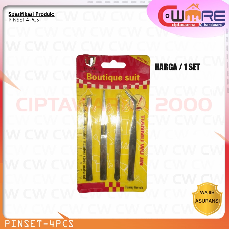 Jual Pinset Tweezers Pinset Lurus Bengkok 4 PCS | Shopee Indonesia