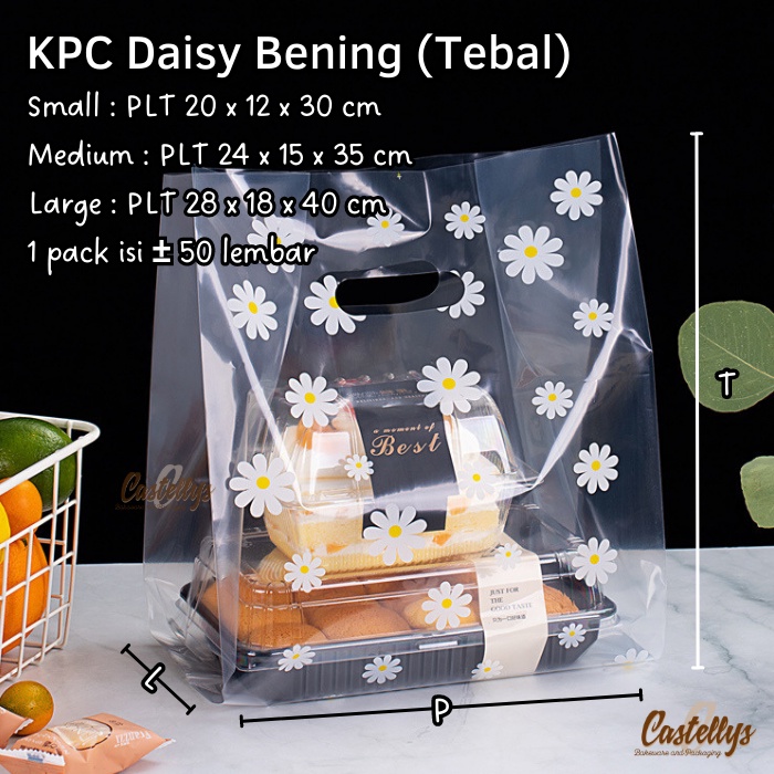 Jual KPC Kantong Plastik Bening Daisy Plastic Goodie Bag Packaging ...