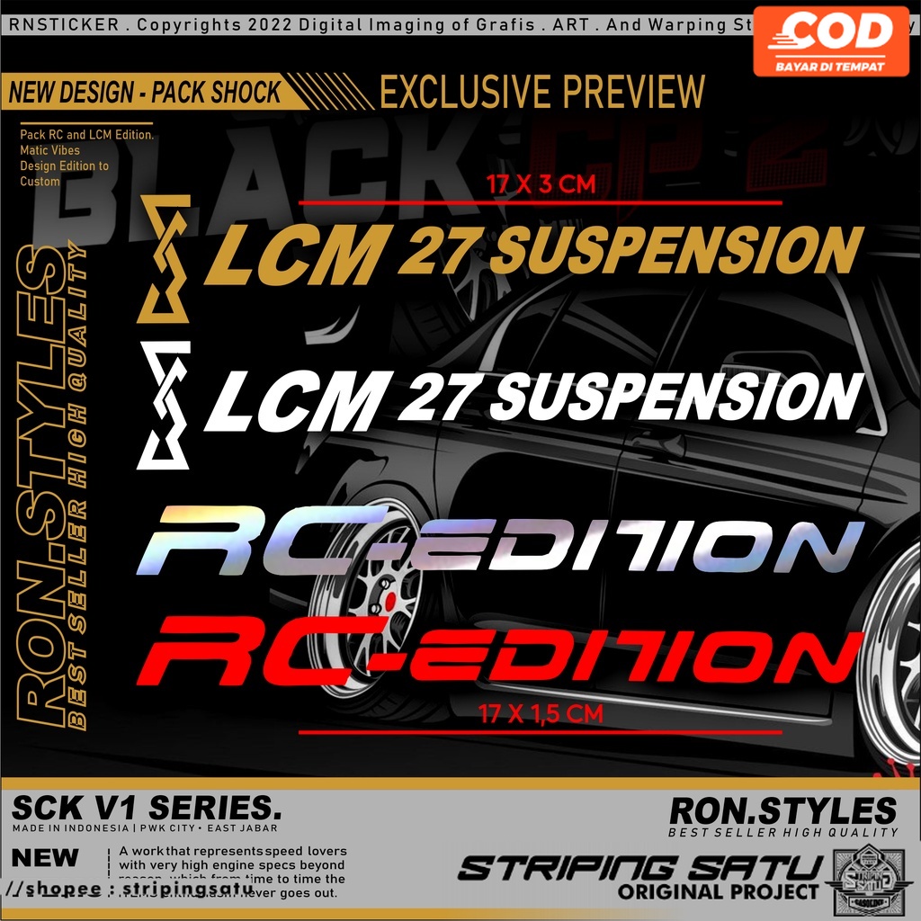 Jual SCV1 CUTTING STICKER SHOCK DEPAN RC EDITION DAN LCM 27 SUSPENSION ...