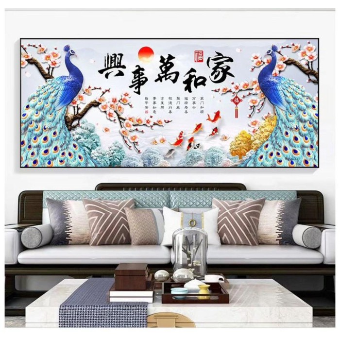 Jual lukisan porcelain diamond 5d merak couple - 60x120cm | Shopee ...