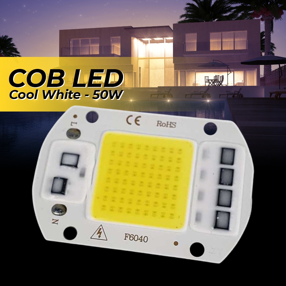 Jual Chip LED Lampu COB Floodlight Spotlight 220V Cool White 50W ...