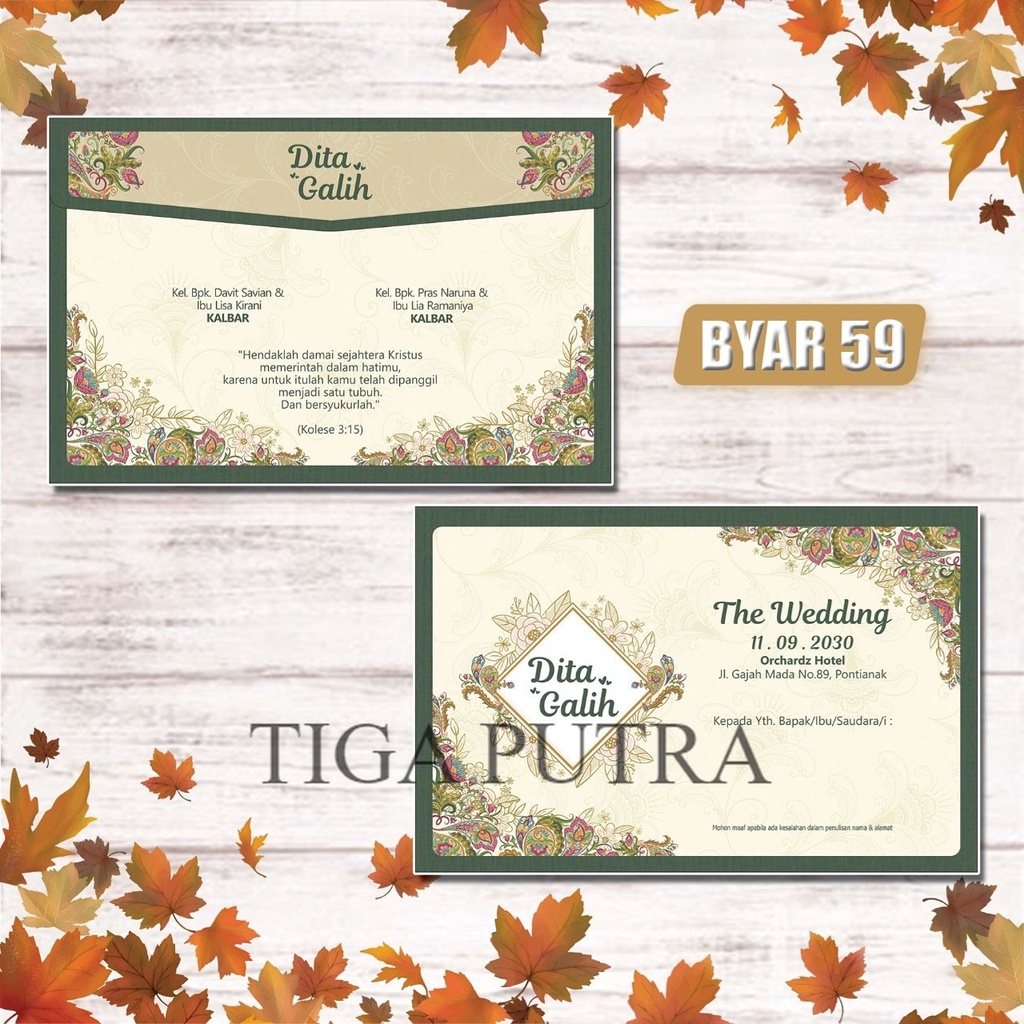 Jual CETAK 100 Blangko Undangan Nikah Byar 59 Design Menarik / Undangan ...