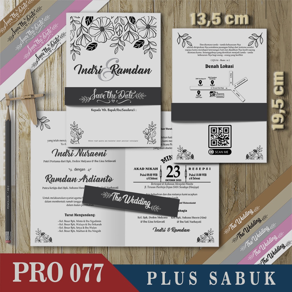 Jual Pro 077 Lipat 2 Plus Sabuk - Cetak Undangan Color / Berwarna ...