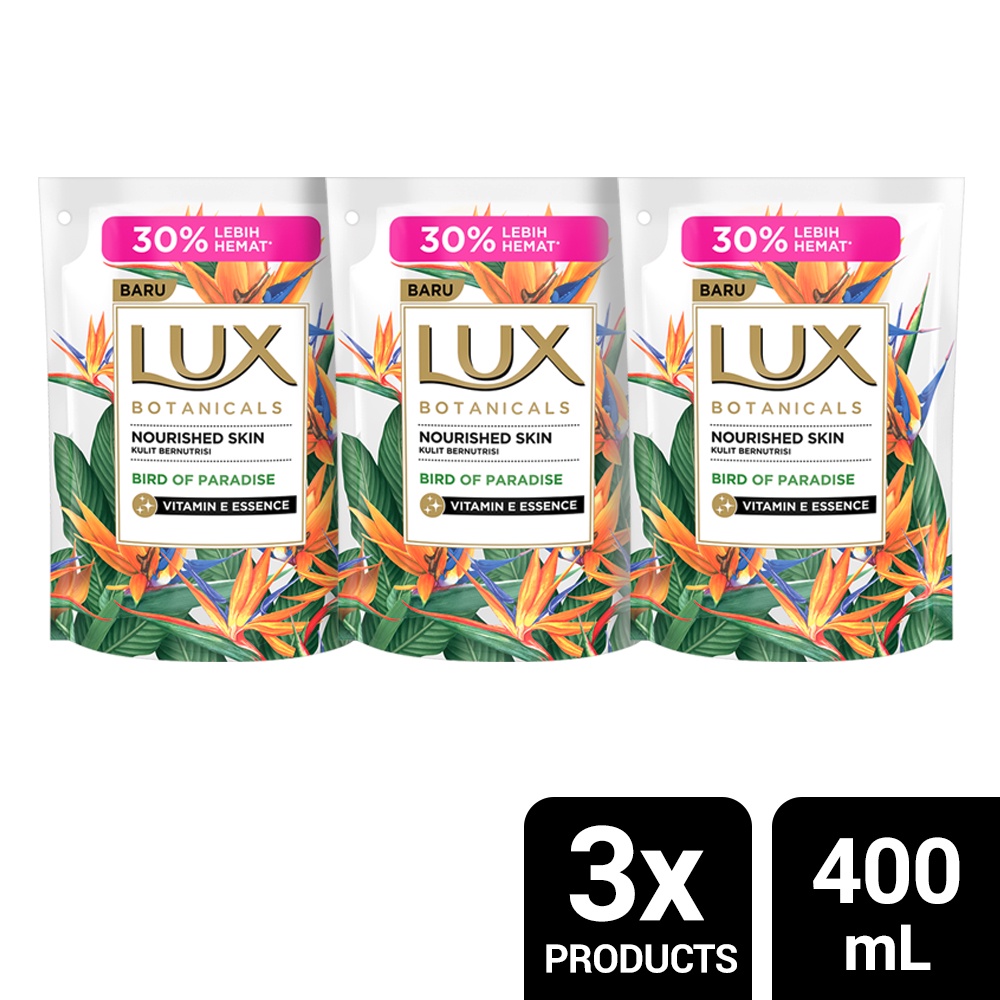 Jual Lux Botanicals Body Wash Bird of Paradise Vitamin E Essence 400 ml x 3 | Shopee Indonesia