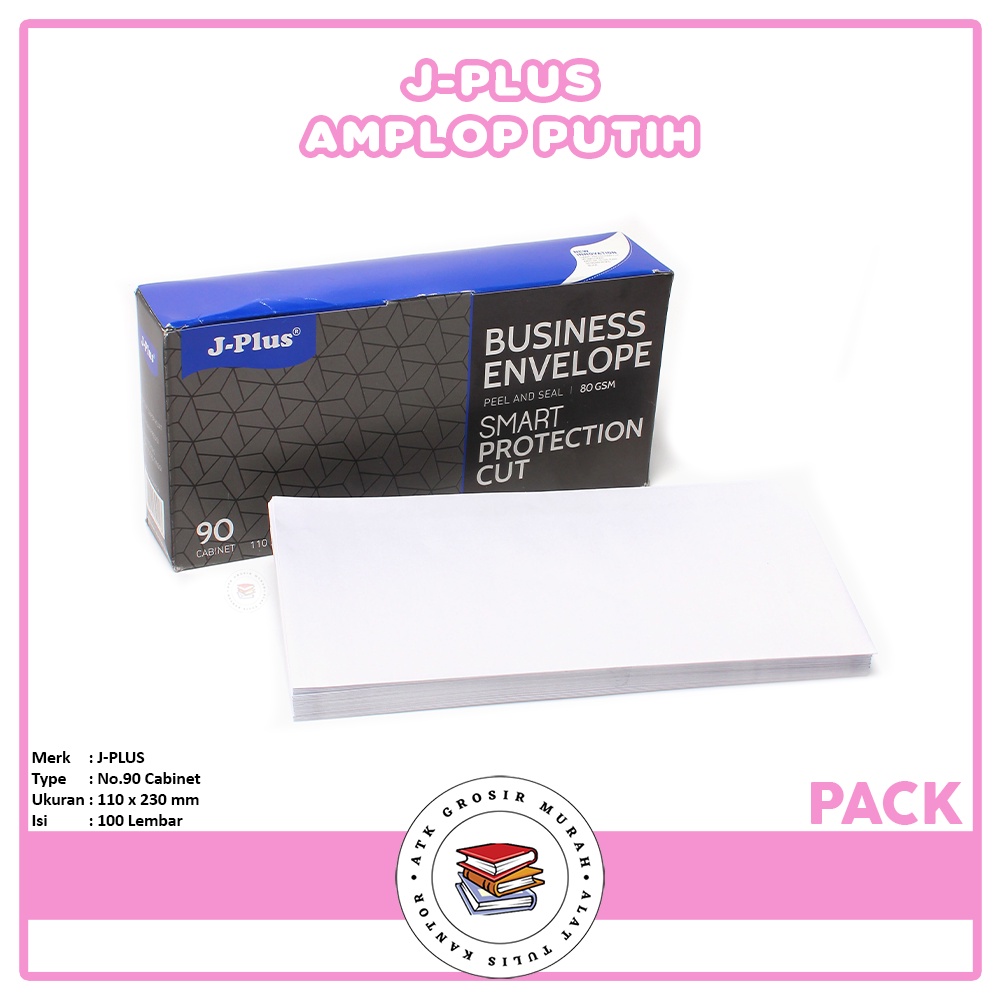 Jual JPLUS - Amplop Putih Polos Dengan Perekat NO.90 Cabinet - Pack | Shopee Indonesia