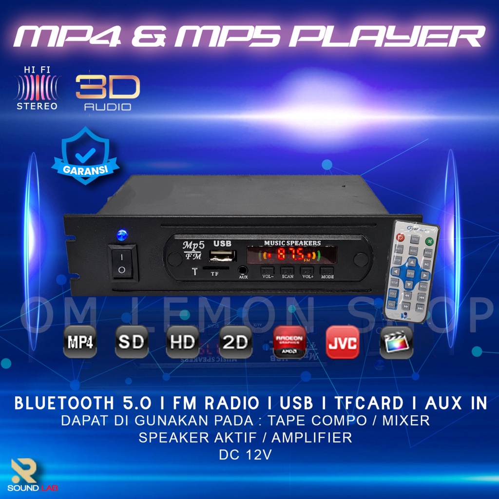 Jual AUDIO PLAYER MP4 MP5 bluetooth player USB TFcard FM radio | Shopee ...