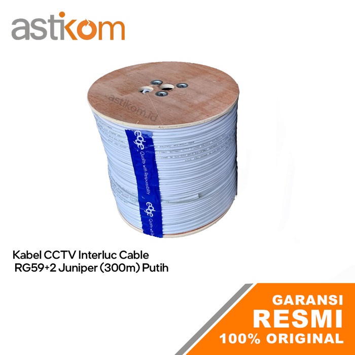 Jual Kabel CCTV Coaxial Interluc Cable RG59+2 Juniper 300m Putih 1 Roll ...