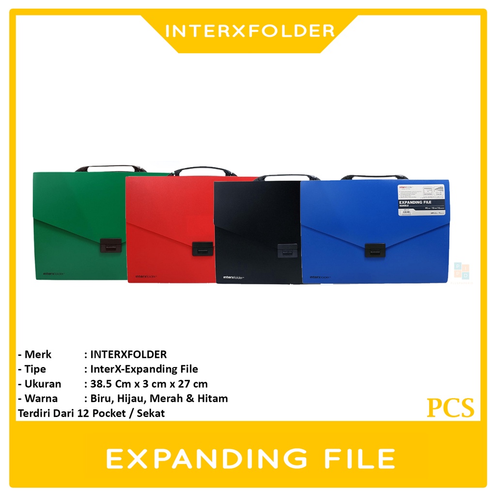 Jual INTERXFOLDER - Expanding File With Handle Ukuran Folio - Pcs ...