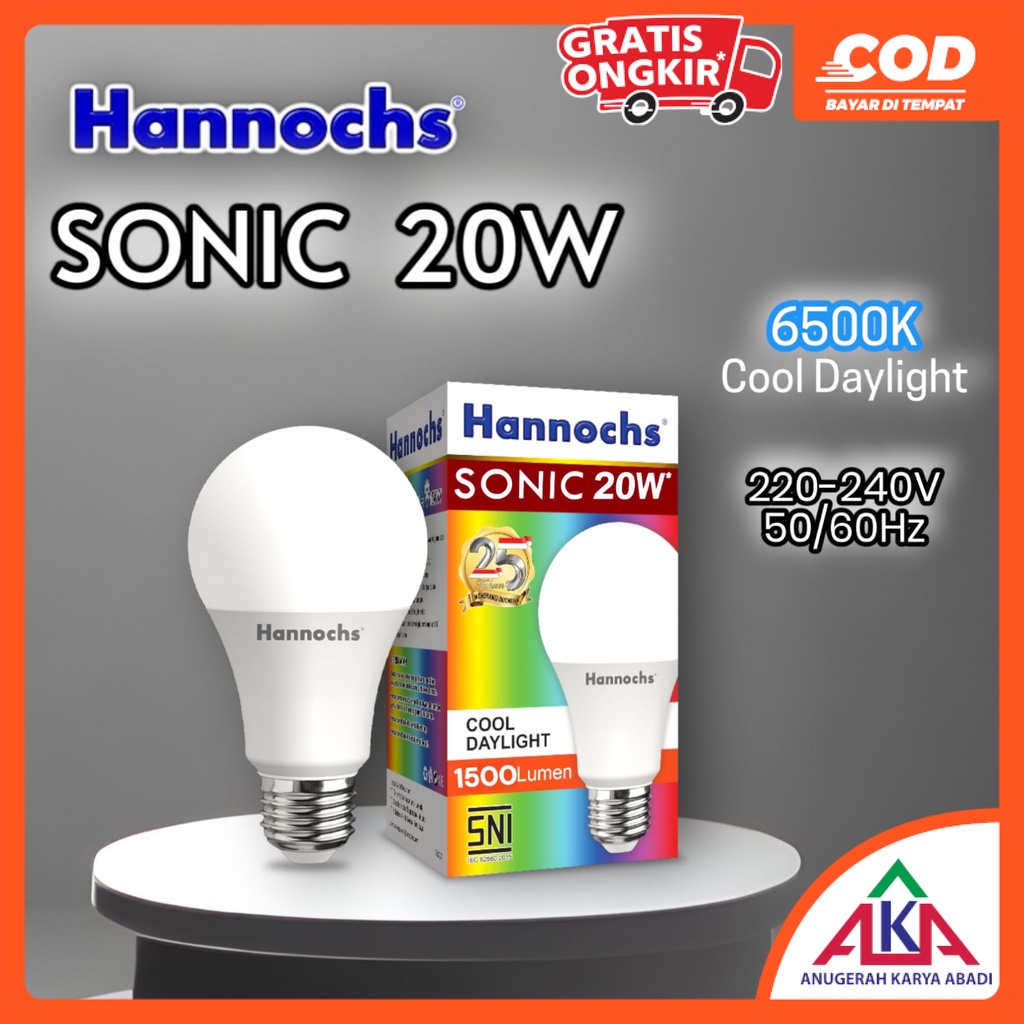 Jual HANNOCHS SONIC Lampu Led 20 Watt SNI CDL Cool Daylight WW Warm ...