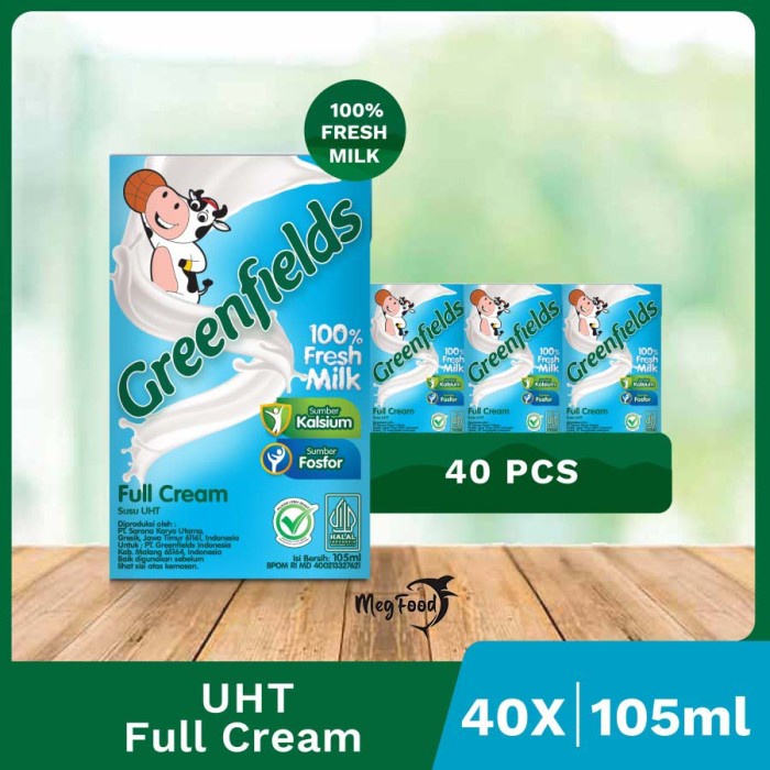 Jual Susu UHT Greenfields Full Cream 105ml x 40 (1 Karton) | Shopee Indonesia