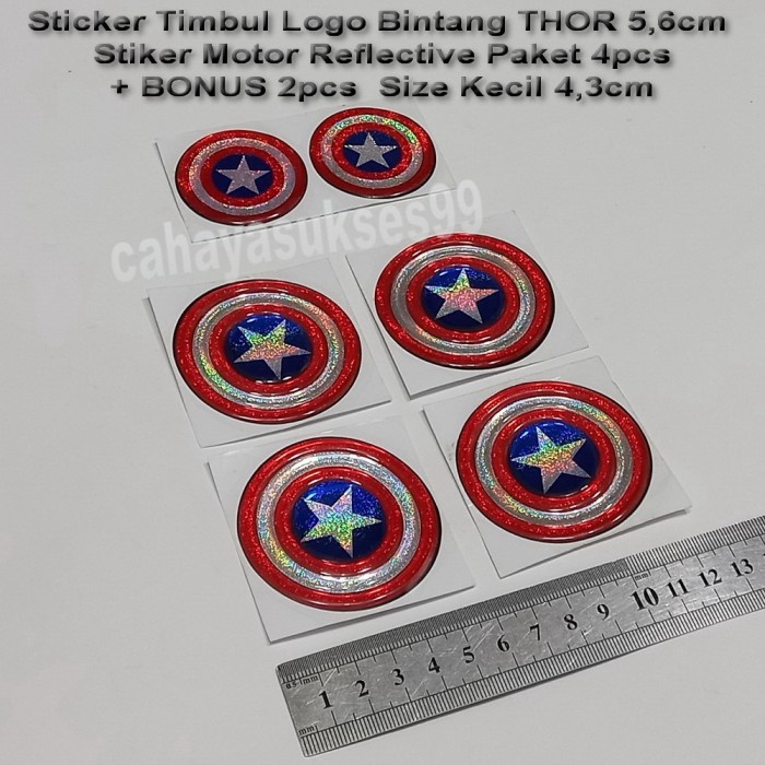 Jual Sticker Timbul Bintang THOR Bulat 5,6cm Stiker Emblem Motor ...