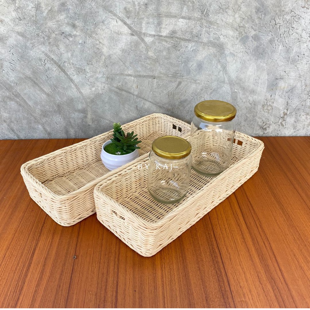 Jual CODE R8 - LONG TRAY / BAKI PANJANG / NAPKIN ANYAMAN ROTAN RUSTIC ...