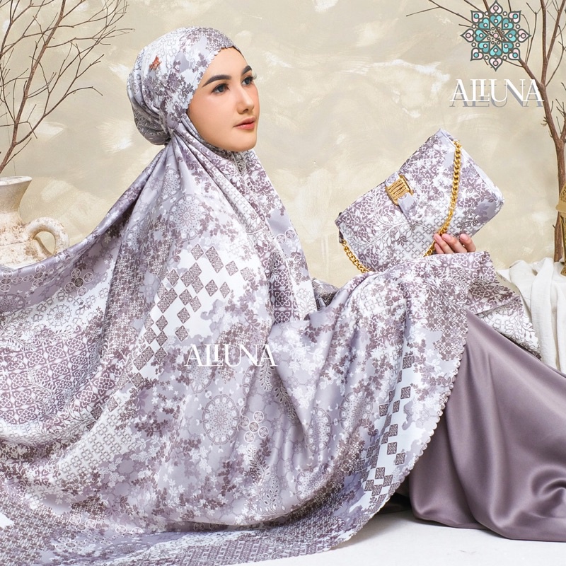 Jual ALLUNA - Mukena Dewasa Motif 3in1 Silk Mewah Lafaya Series | Shopee Indonesia