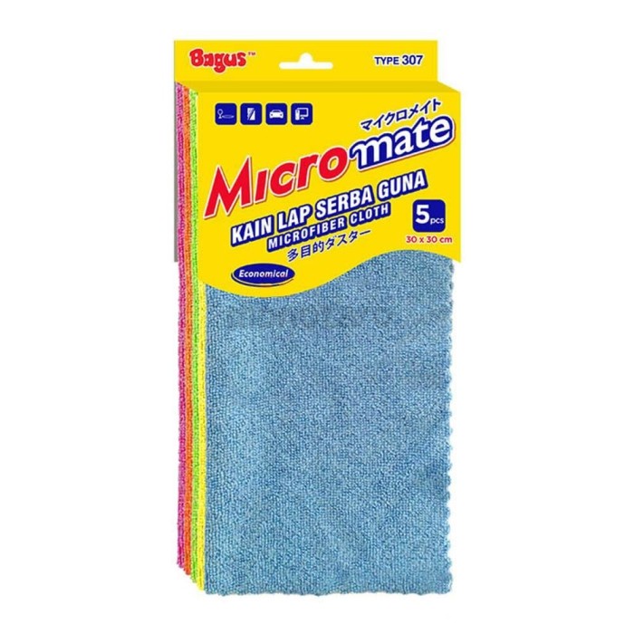 Jual Bagus Micromate Kain Lap Serbaguna Multifungsi Uk 30 x 30 5's ...