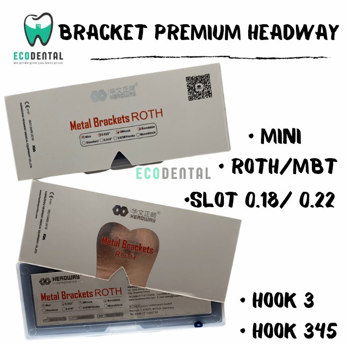 Jual Bracket Headway Mini Roth MBT Premium Behel Gigi High Polishing ...