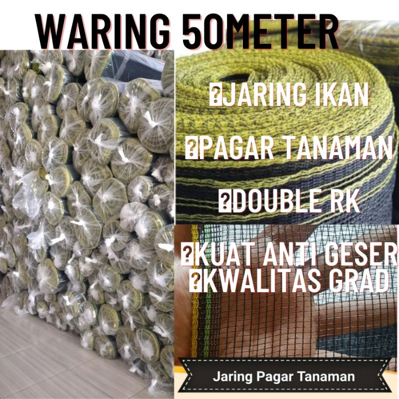 Jual Jaring waring hitam waring pagar tanaman 1 roll 50m,25m,100m ...