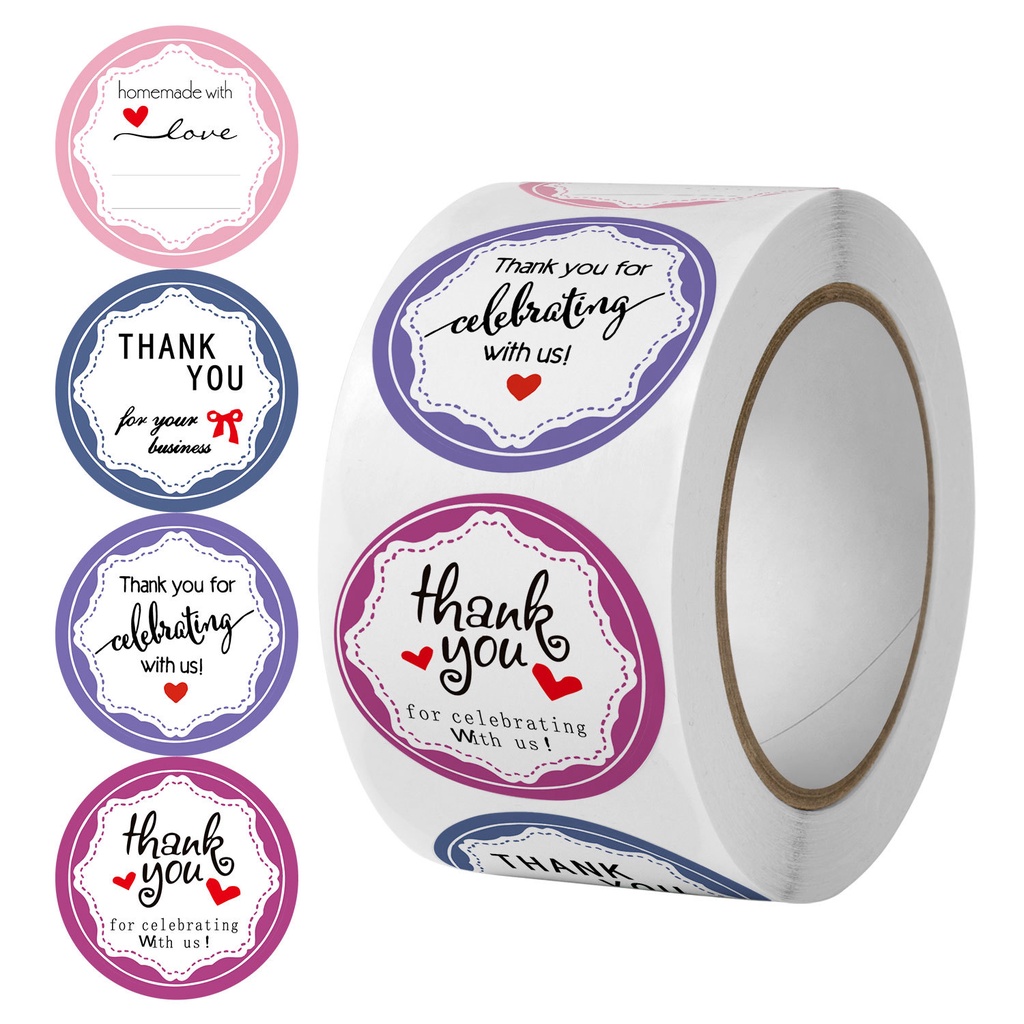 Jual Stiker Label Thank You / Stiker Roll (500 Pcs) / Stiker Ucapan ...