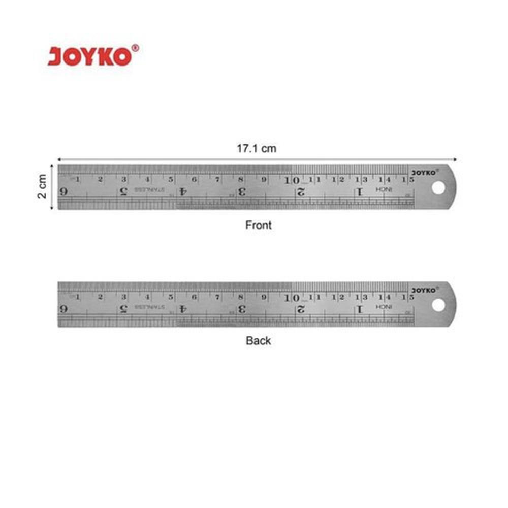 Jual PENGGARIS BESI 15 CM / JOYKO STAINLESS STEEL RULER 15CM / JOYKO PENGGARIS BESI 15CM / RULER ...