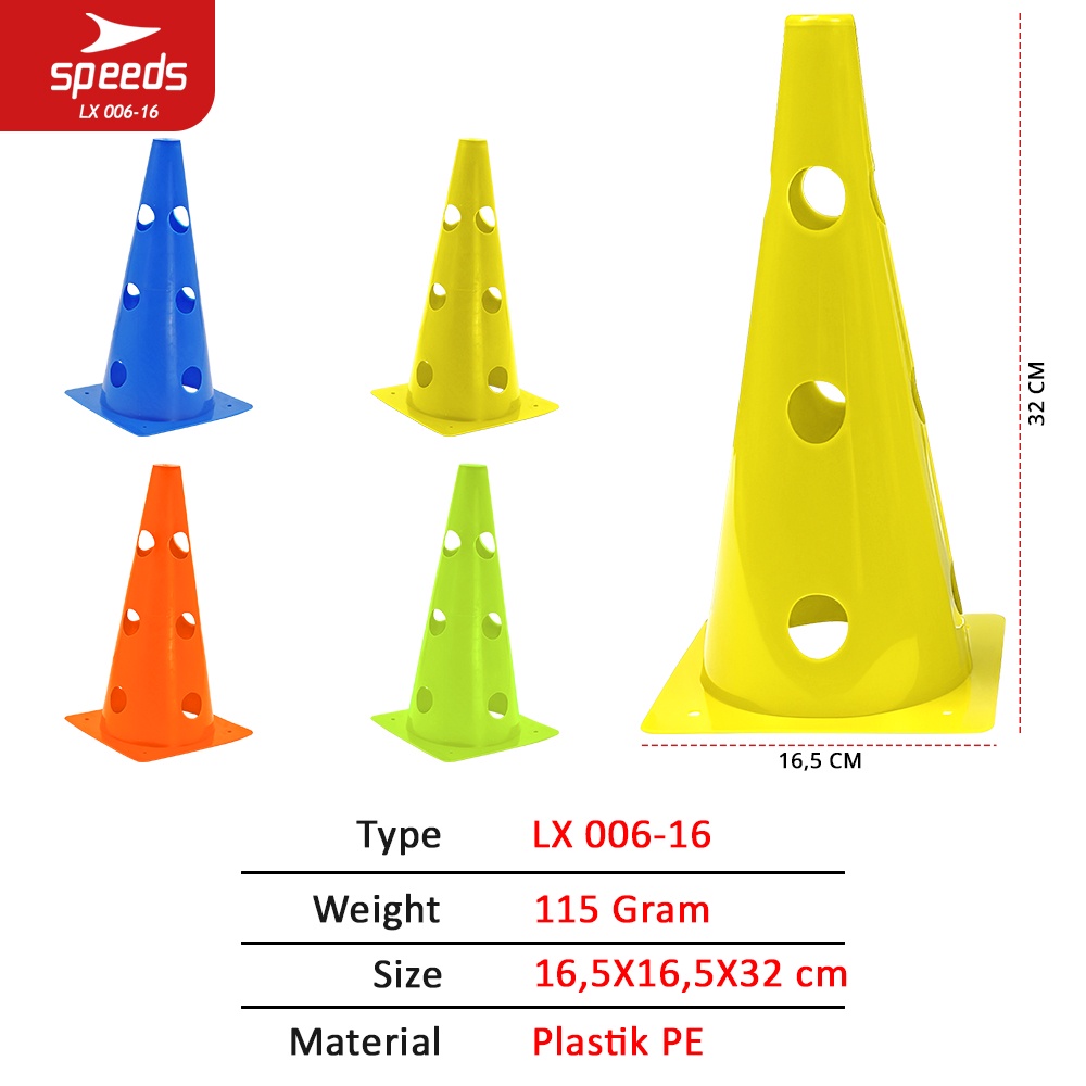 Jual SPEEDS Cone Sepak Bola Kerucut Penanda Olahraga Sepak Bola 32cm ...