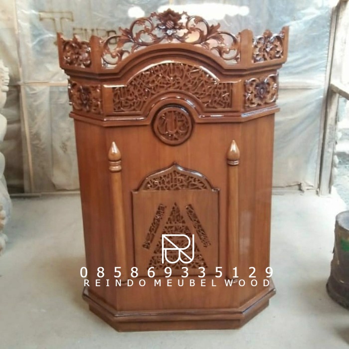 Jual MIMBAR MASJID MIMBAR MINIMALIS MEJA DAKWA MEJA PIDATO KAYU JATI ...
