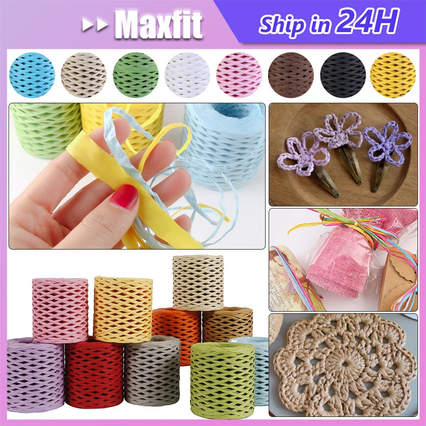 Jual 200M/Roll Benang Rajut Kertas Paper Yarn Tali Kertas Raffia Diy ...