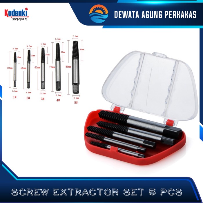 Jual Screw Extractor Set Alat Buka Pembuka Cabut Baut Rusak Patah Tap ...