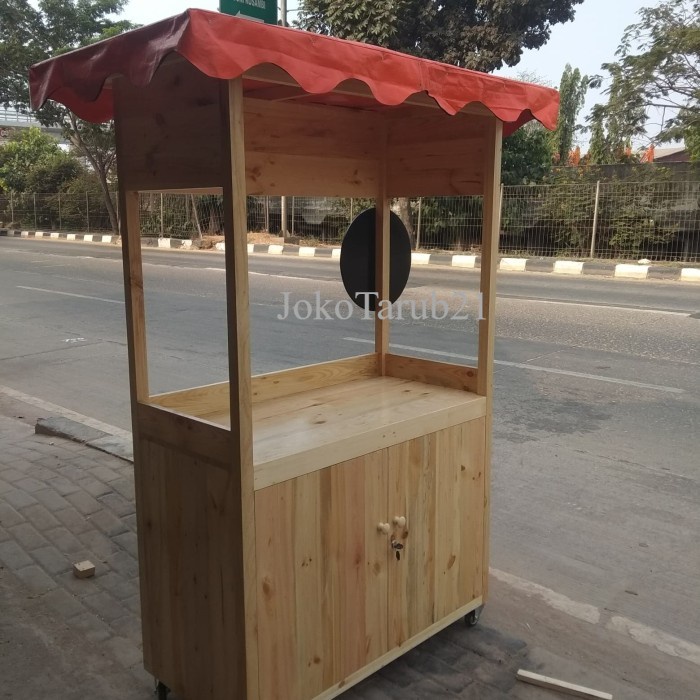 Jual booth kayu grobak kayu grobak jus bahan kayu jati Belanda murah ...