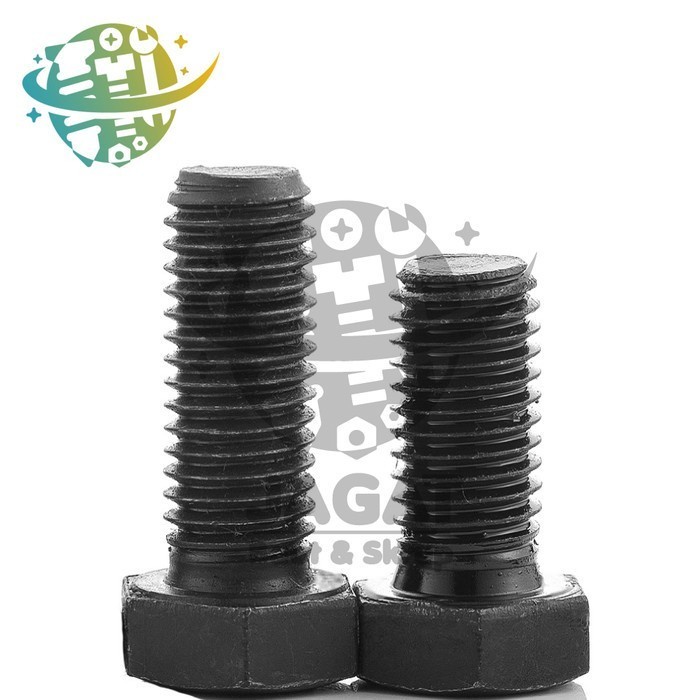 Jual BAUT BAJA HITAM M10 HEX BOLT NUT FULL DRAT HIGH TENSILE BOLT GRADE 8.8 | Shopee Indonesia