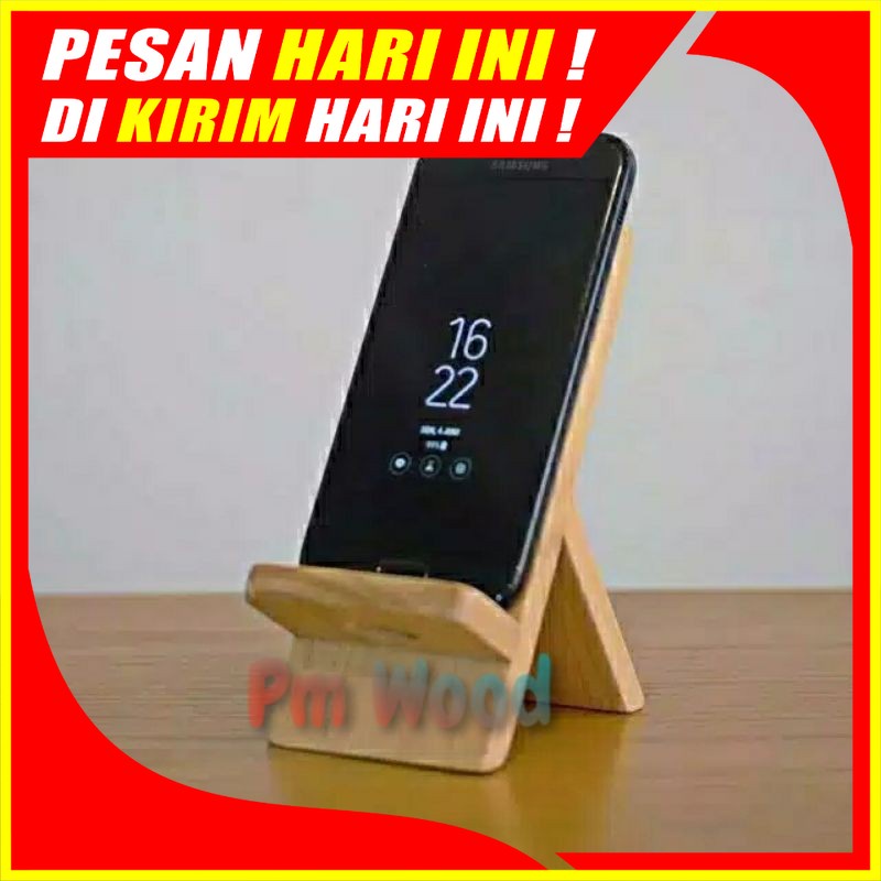 Jual (H82 )stand holder KAYU TEMPAT hp/dudukan hp/standing hp kayu ...